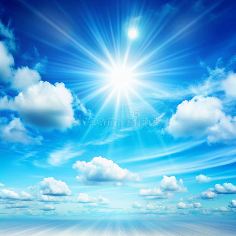 Summer Blue Sky with Gradient Clouds and Bright Winter Air Stock ...