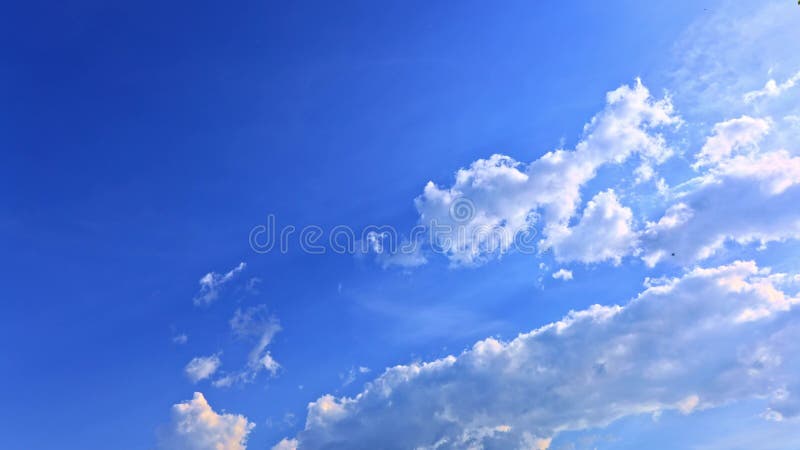 Summer Blue Sky Time Lapse. Nature Weather Blue Sky. White Clouds ...