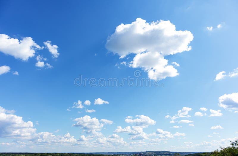 Summer Blue Sky with White Beauty Clouds. Stock Image - Image of ...