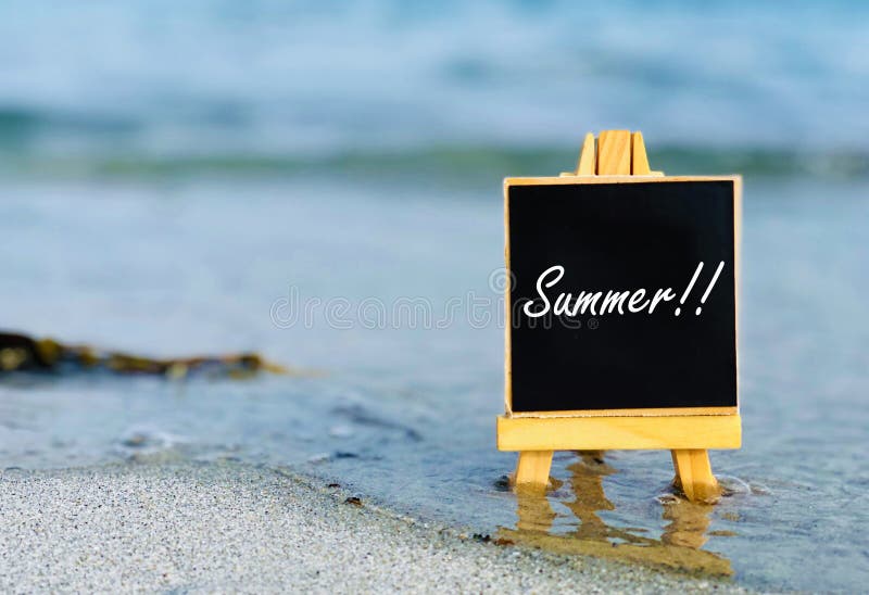 Summer board on a beach. stock image. Image of beach - 195305329
