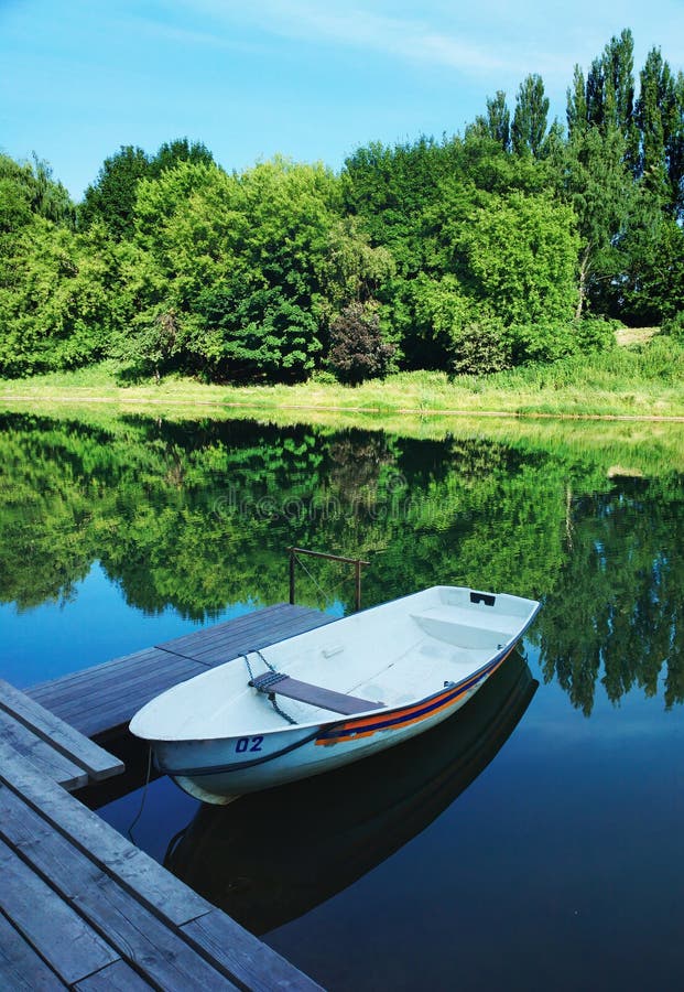 Summer Boat in Park Landscape Backdrop Stock Image - Image of rest ...