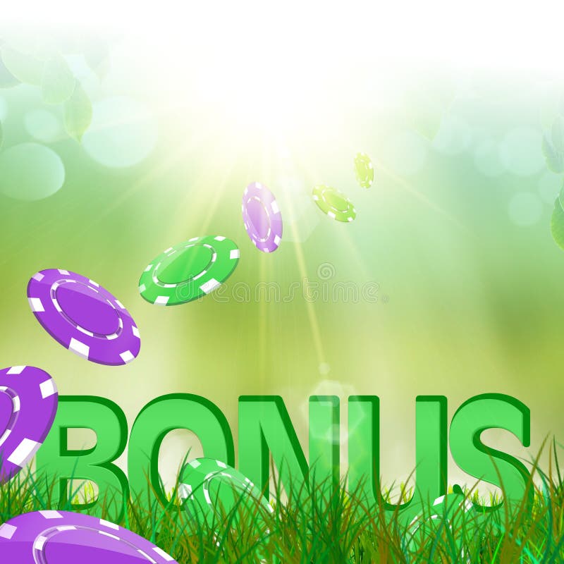Summer Bonus in Green Grass and Casino Chips Stock Illustration ...