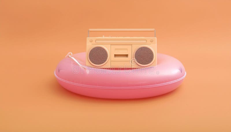 Summer and Boombox: Sunglasses-wearing Boombox, Laying on Inflatable ...