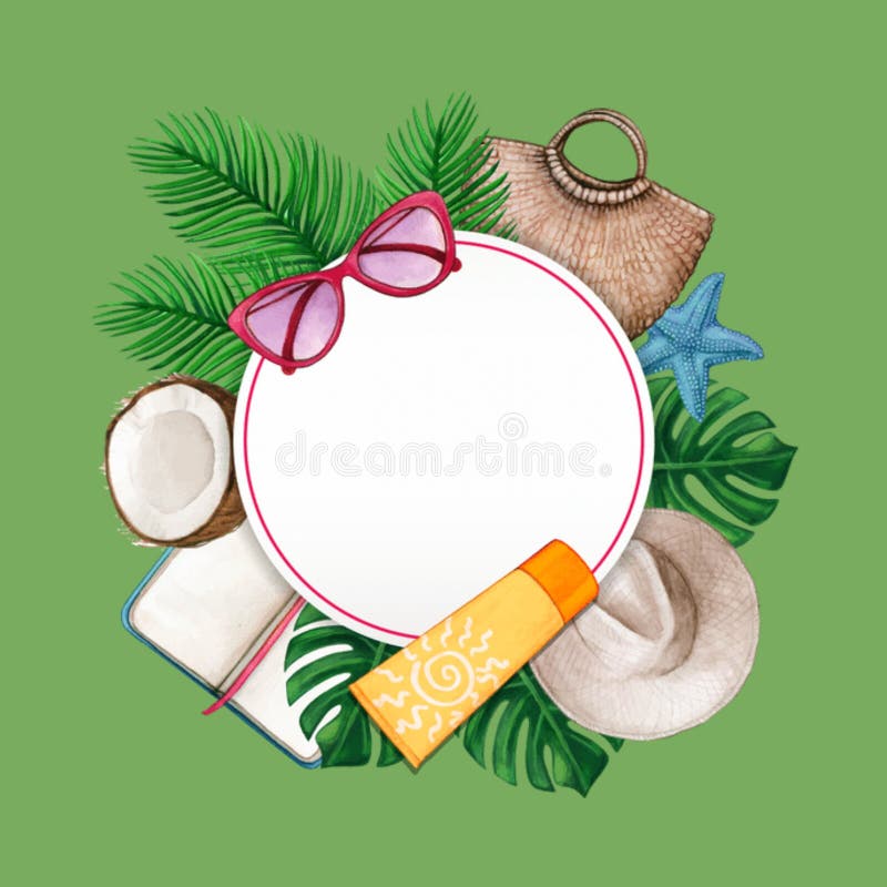 10 24 Summer Border Frames 12x12 - 11 Stock Illustration - Illustration ...