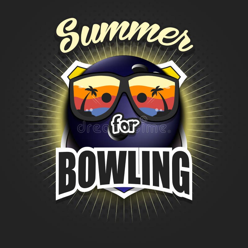 Summer Bowling Logo. Summer for Bowling Stock Vector - Illustration of ...