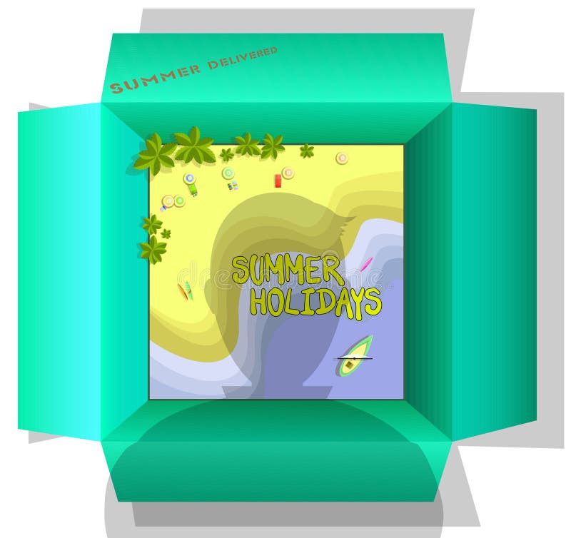 Summer in a Box stock vector. Illustration of vector - 91541935