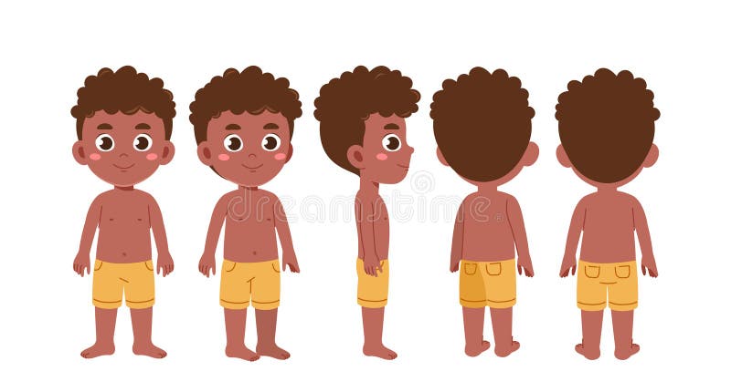 Summer Boy Constructor Set. Kid in Tropical Country. Pack of Characters ...