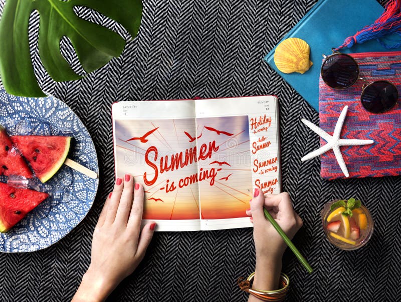 Summer Break Fun Party Banner Concept Stock Image - Image of plan, leaf ...
