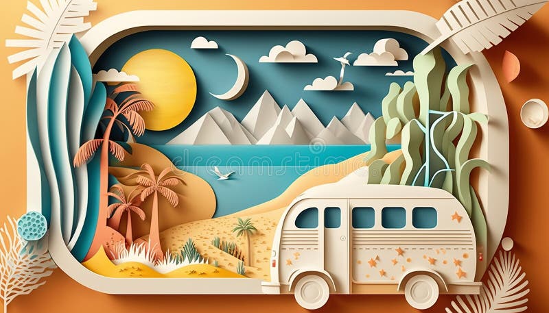 Summer Break Illustration of Vacation. Generative AI Stock Illustration ...