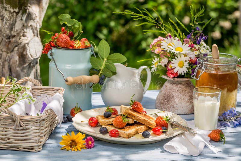 Summer tea time stock photo. Image of breakfast, fruit - 17390840
