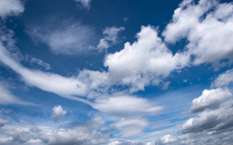 Summer Bright Blue Sky with Clouds Outdoor Background Stock Photo ...