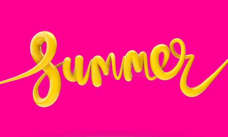 Summer Bright Bubble Script Typography Background 3D Render Stock ...