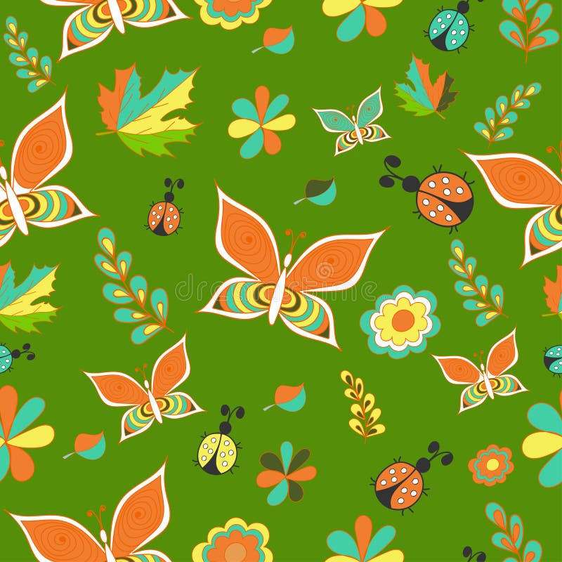 Summer Bright Juicy Green Vector Seamless Patterns. Repeating Texture ...