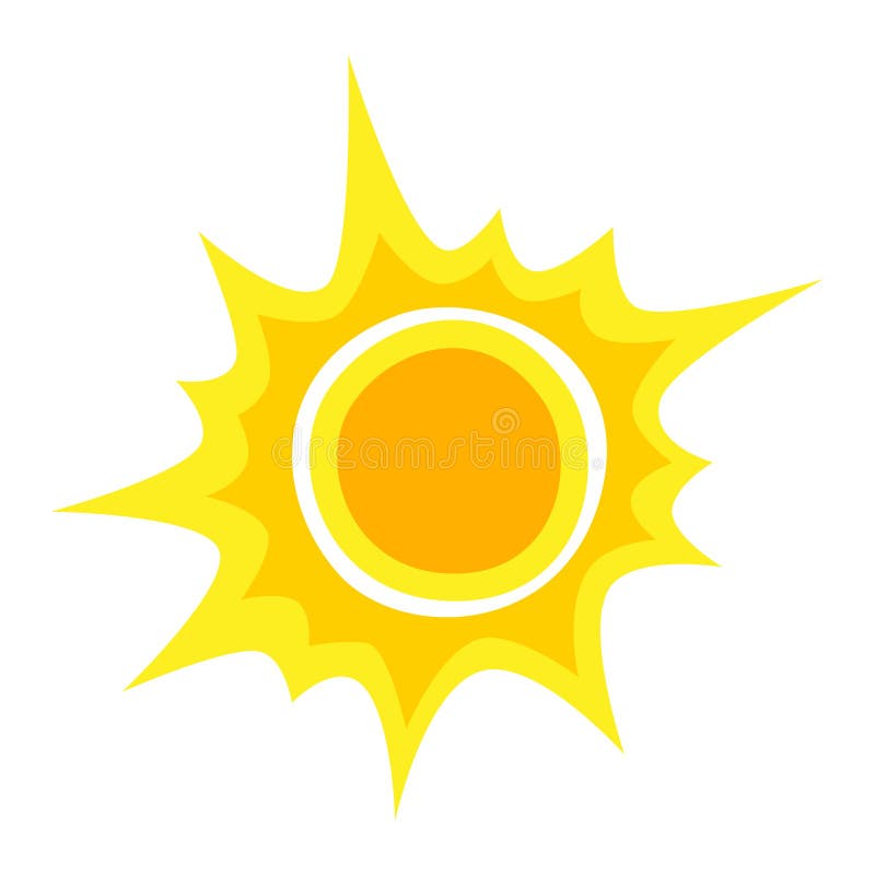 Summer Bright Sun Illustration. Stylized Image of Sunny Day and Heat ...