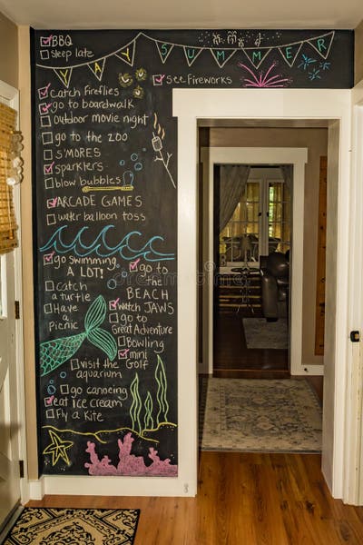 Summer Bucket List on Chalkboard Wall Editorial Photo - Image of beach ...