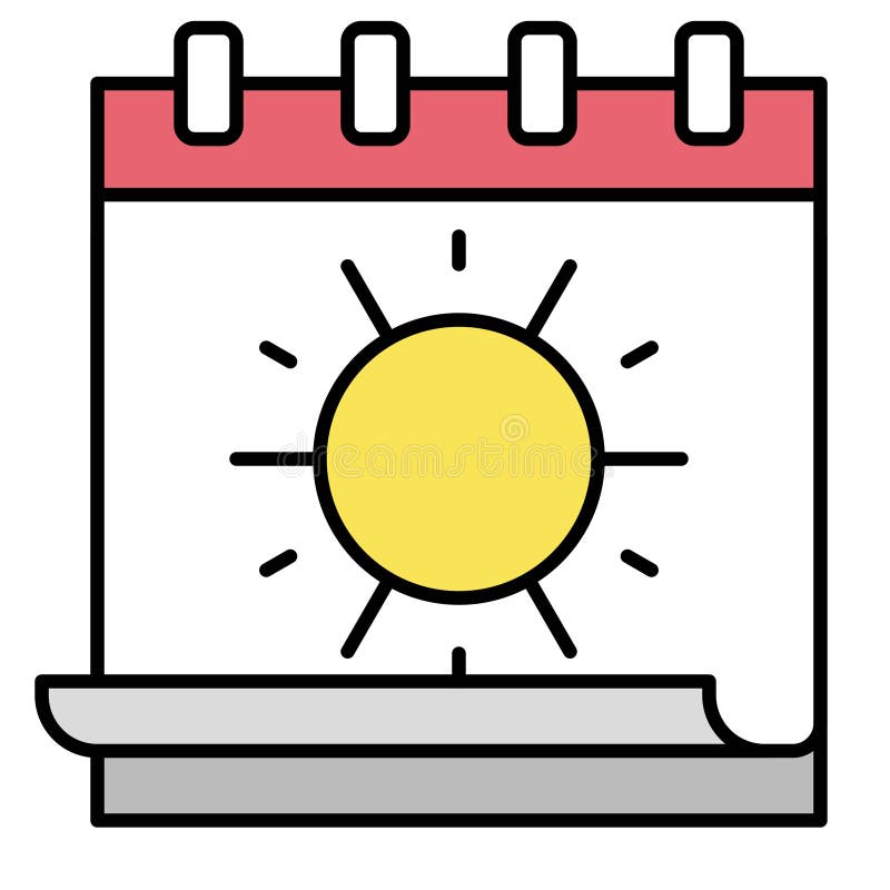Summer Calendar Icon, Summer Vacation Related Vector Stock Vector ...