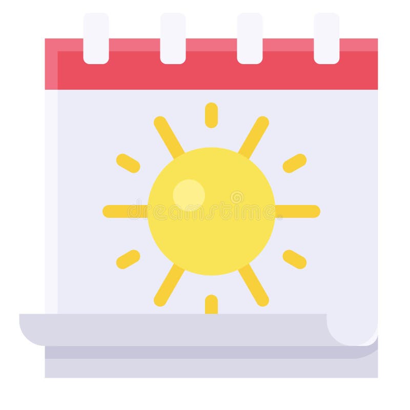 Summer Calendar Icon, Summer Vacation Related Vector Stock Vector ...