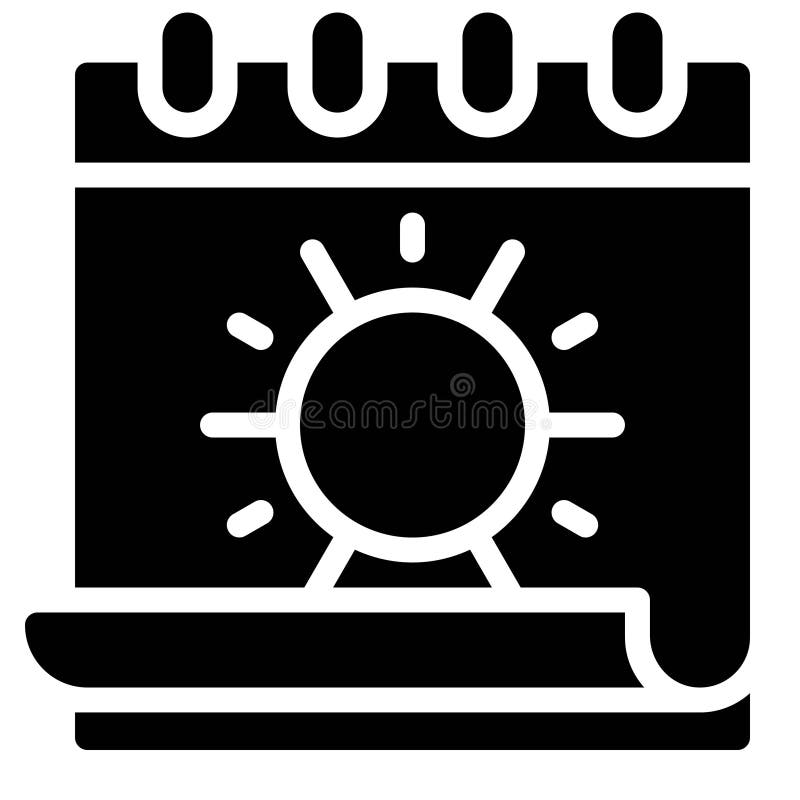 Summer Calendar Icon, Summer Vacation Related Vector Stock Vector ...
