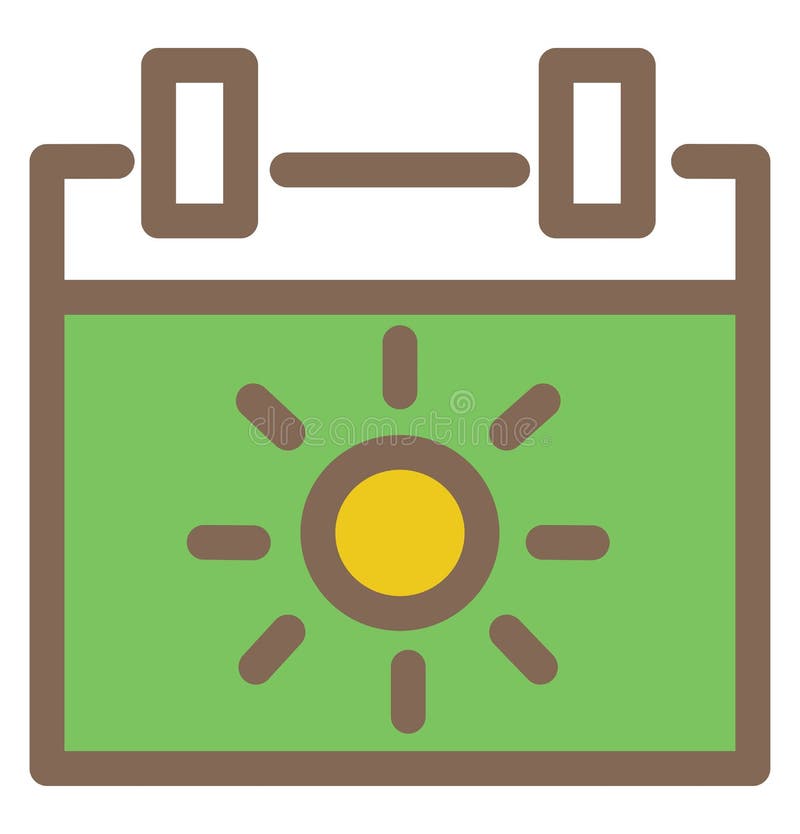 Summer Calendar Icon, Summer Vacation Related Vector Stock Vector ...