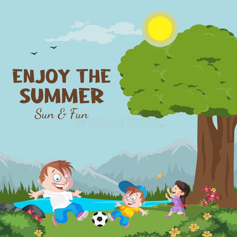 Enjoy the Summer Sun and Fun Banner Design Stock Vector - Illustration ...