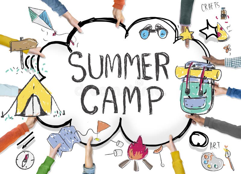 Summer Camp Adventure Exploration Enjoyment Concept Stock Illustration ...