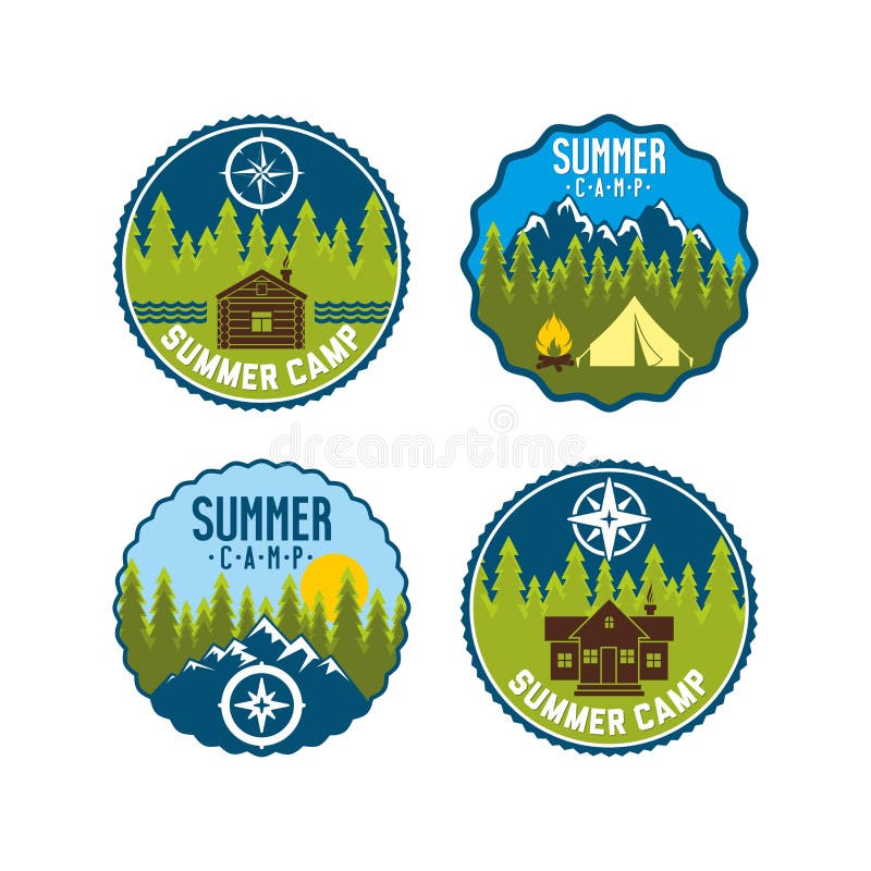 Set of Vintage Camping and Outdoor Activity Logos Stock Vector ...