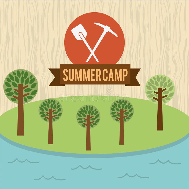 Summer camp design stock illustration. Illustration of beautiful - 73116838