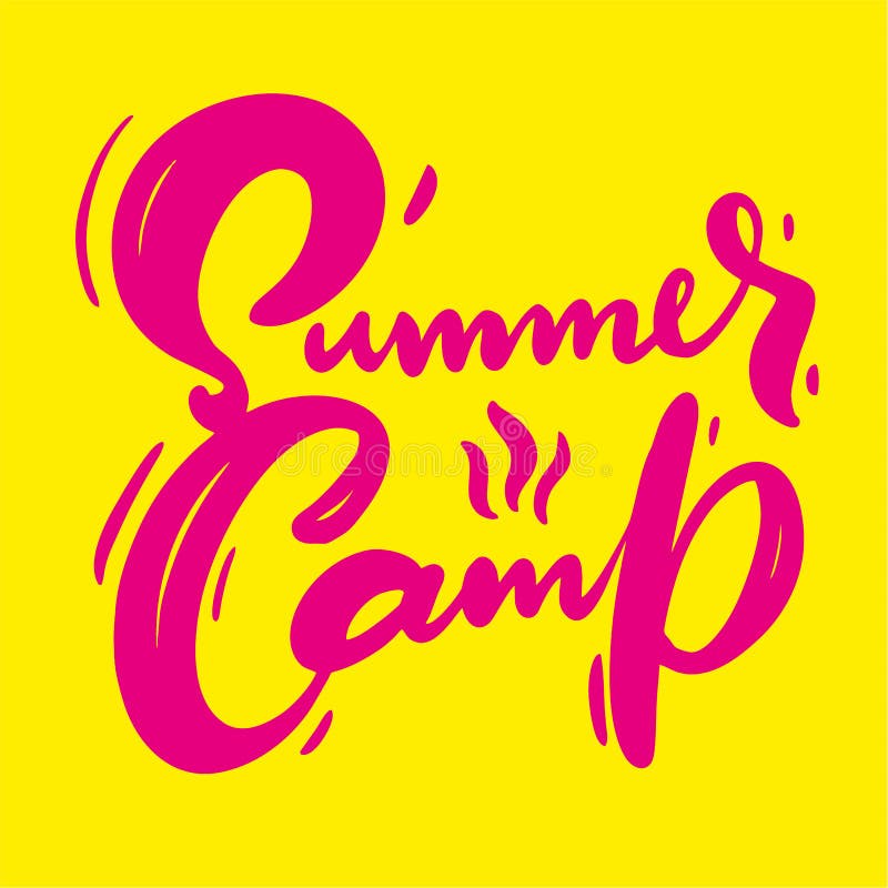 Summer Camp. Hand Drawn Vector Lettering. Summer Quote Stock ...