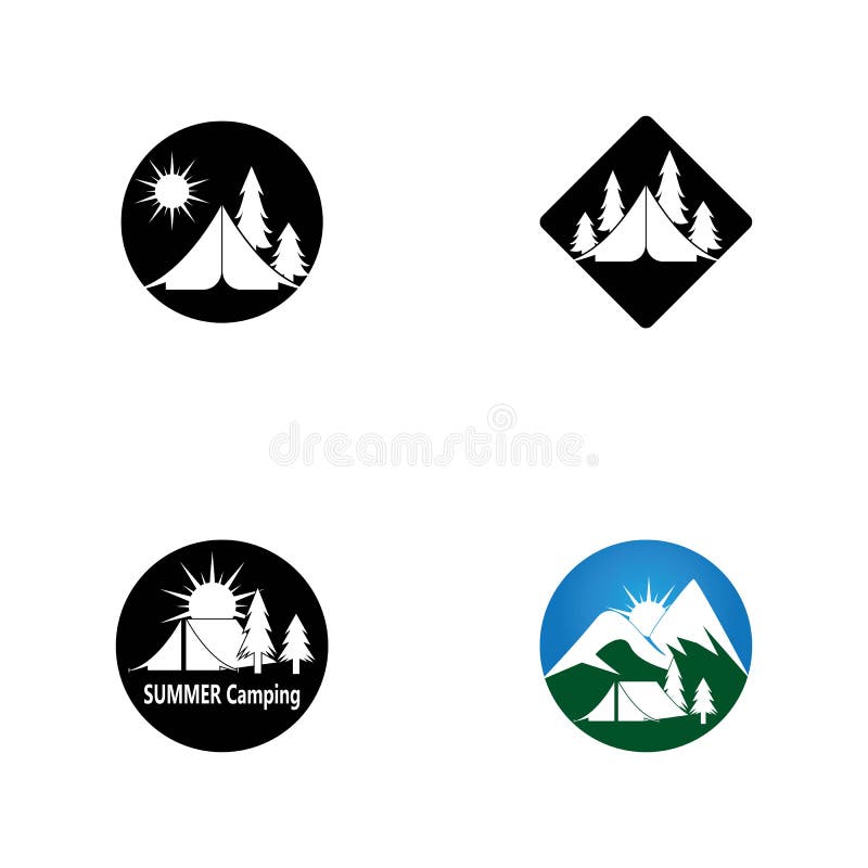 Summer Camp Icon and Symbol Vector Template Stock Vector - Illustration ...