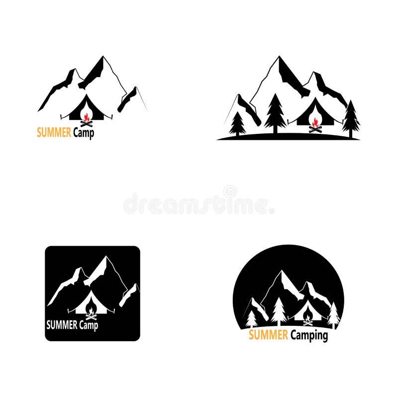 Summer Camp Icon and Symbol Vector Template Stock Vector - Illustration ...