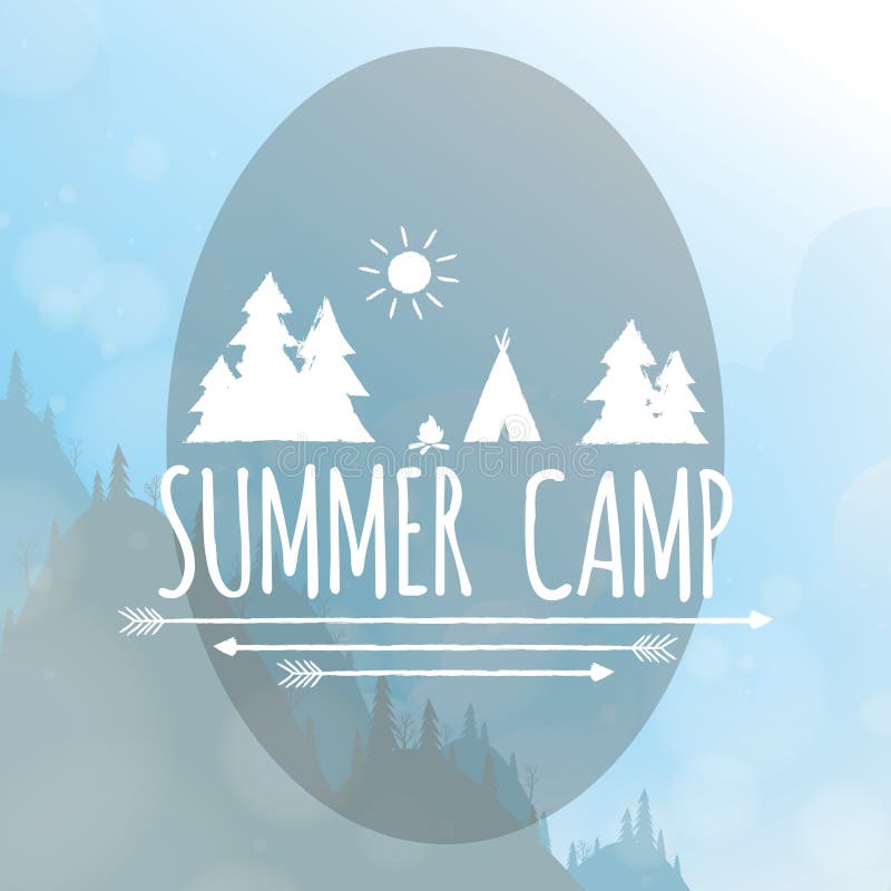 Summer Camp Label. Vector Illustration Decorative Design Stock Vector ...