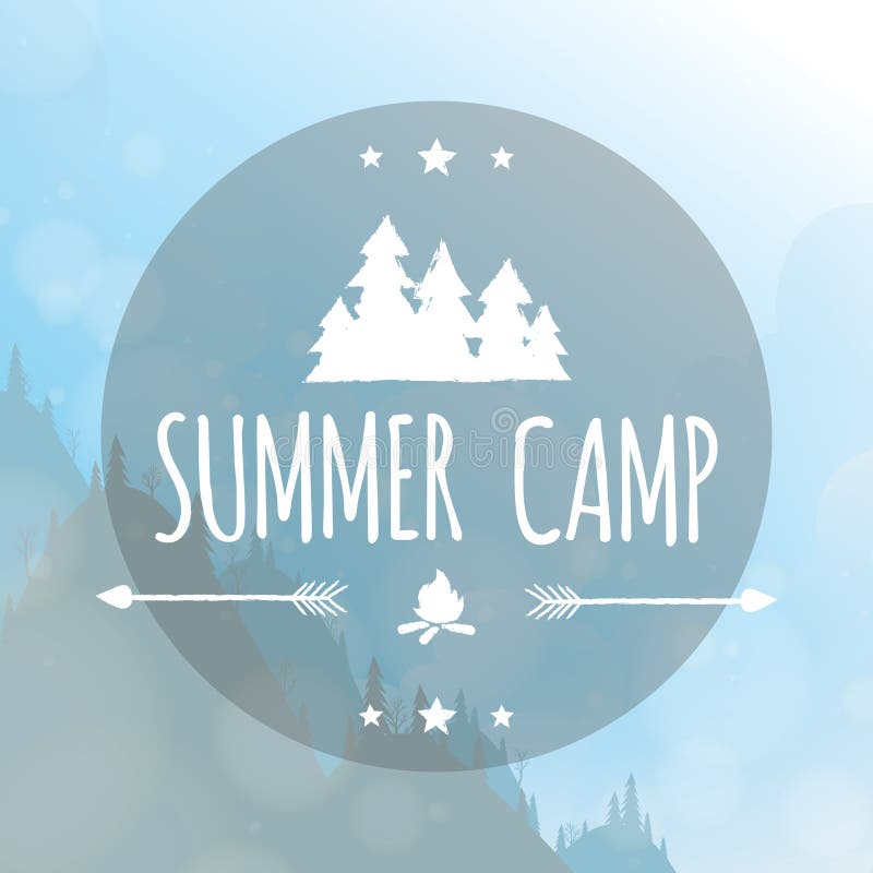 Summer Camp Label. Vector Illustration Decorative Design Stock ...