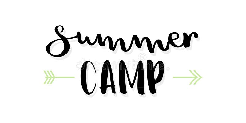 Summer Camp Lettering. Arrow. Vector Illustration, Hand Drawn Style ...