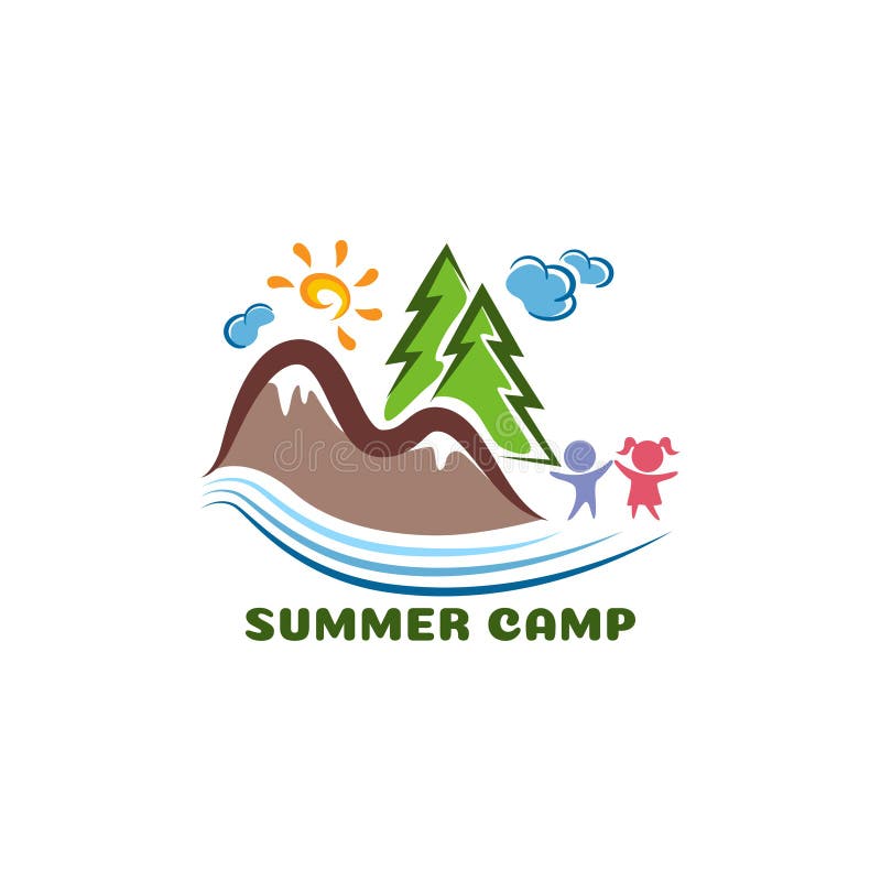 Summer Camp Logo. Funny Cartoon Logo Template Stock Vector ...
