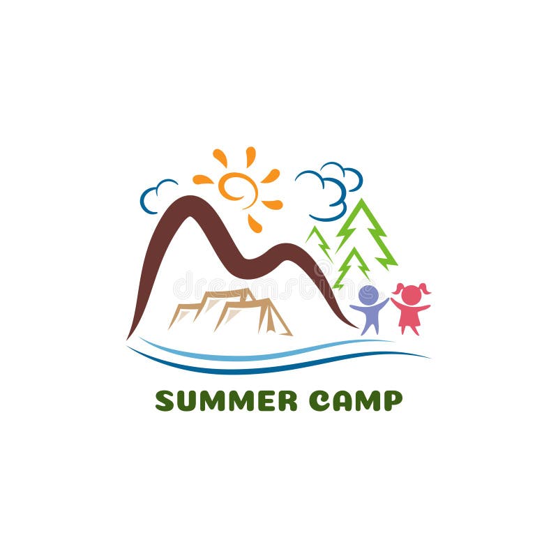 Summer Camp Logo. Funny Cartoon Logo Template Stock Vector ...