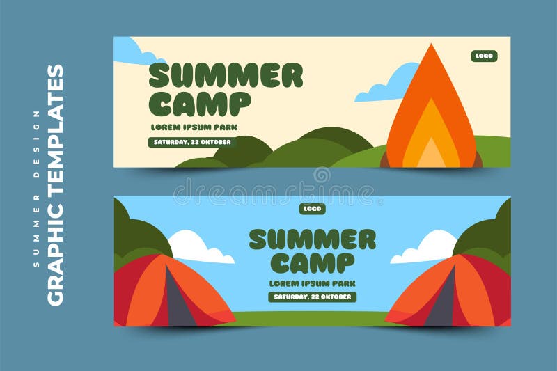 Summer Camp Season Graphic Template Simple and Elegant Design Stock ...