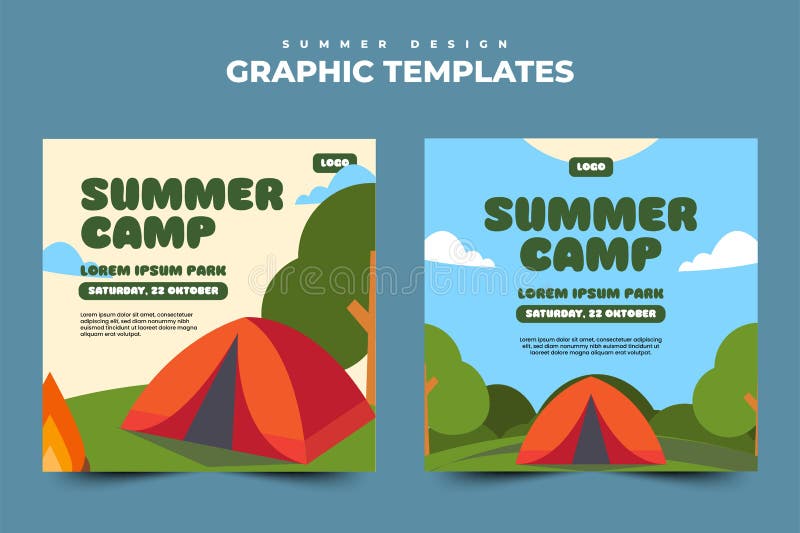 Summer Camp Season Graphic Template Editable Simple and Elegant Design ...