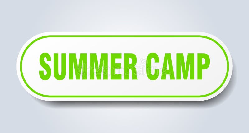 Summer Camp Sign. Rounded Isolated Button. White Sticker Stock Vector ...