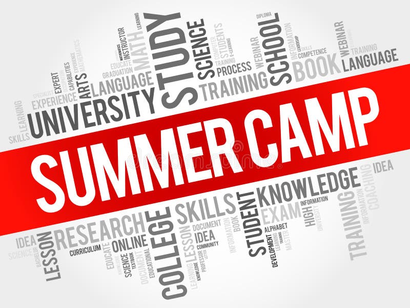Summer Camp Word Cloud Collage Stock Illustration - Illustration of ...