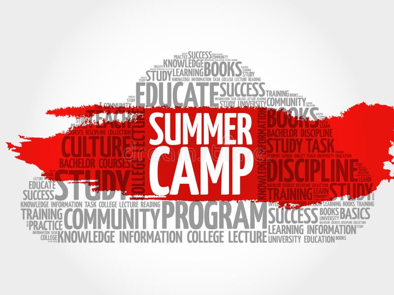 Summer Camp word cloud stock illustration. Illustration of break ...