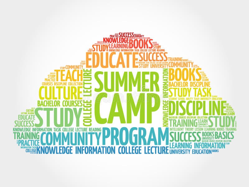 Summer Camp word cloud stock illustration. Illustration of students ...