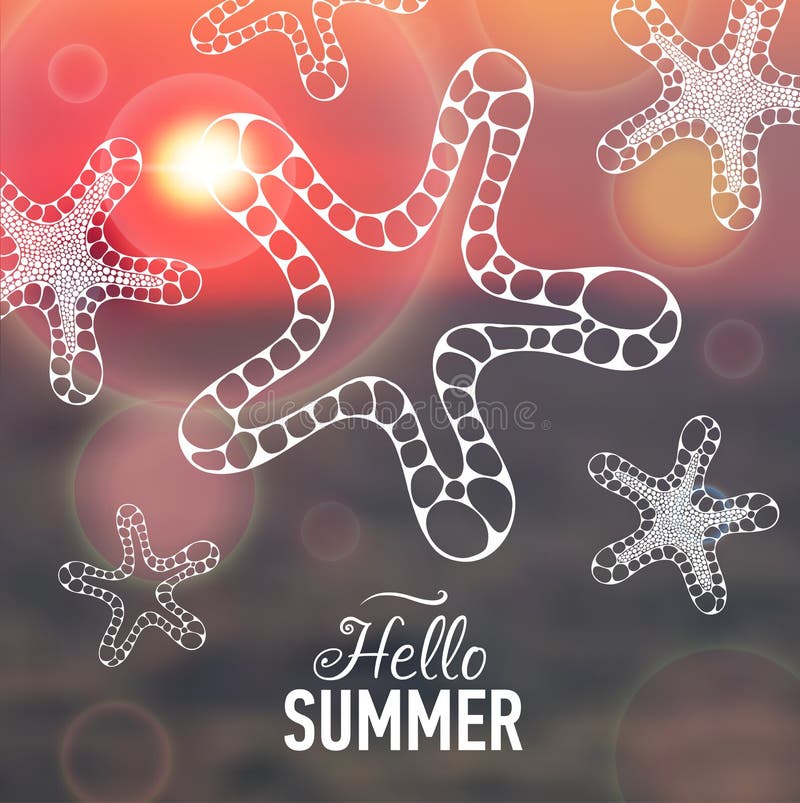 Summer Card with Seaside Background Stock Vector - Illustration of ...