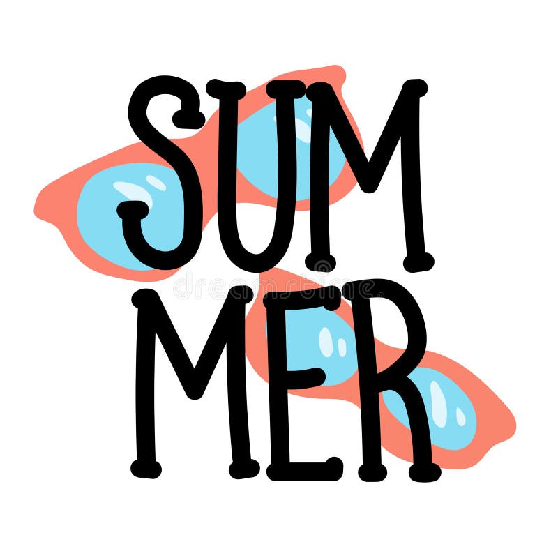 Summer Cartoon Lettering stock vector. Illustration of leisure - 117855237