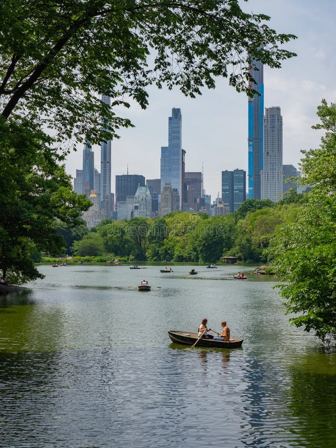 Summer @ Central Park stock image. Image of forest, boat - 163123135