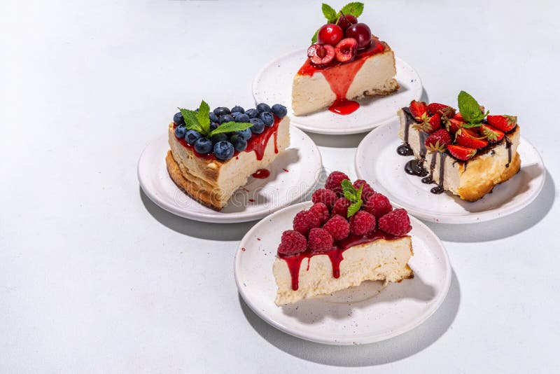 Summer Cheesecake Slices with Various Berry Stock Image - Image of cake ...