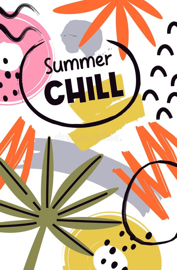 Summer Chill Hand Drawn Poster Stock Vector - Illustration of chill ...