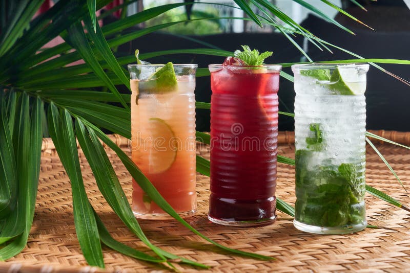 Summer Chilled Drinks with Fresh Juice Stock Image - Image of healthy ...
