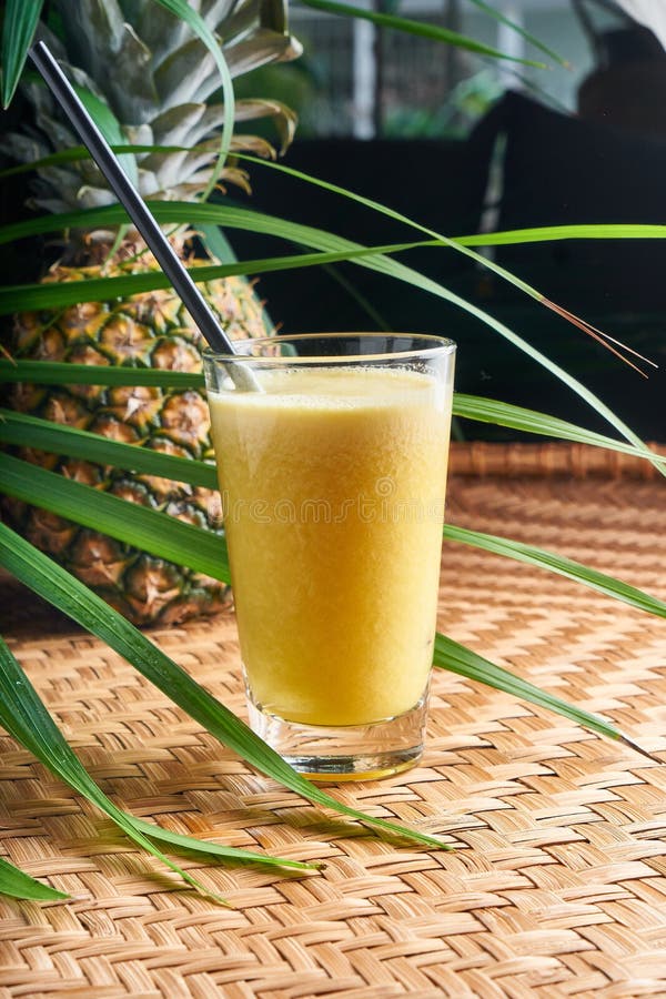 Summer Chilled Drinks with Fresh Pineapple Juice Stock Image - Image of ...