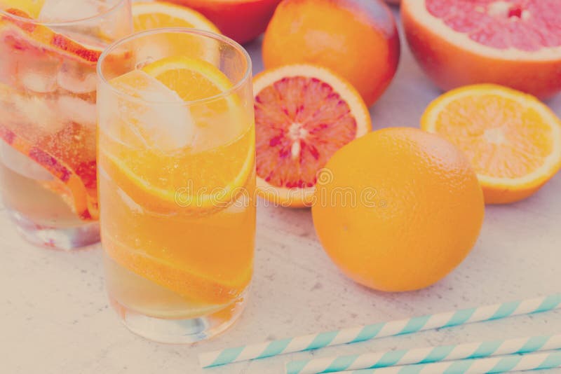 Summer citrus drinks stock photo. Image of freshness - 86092786