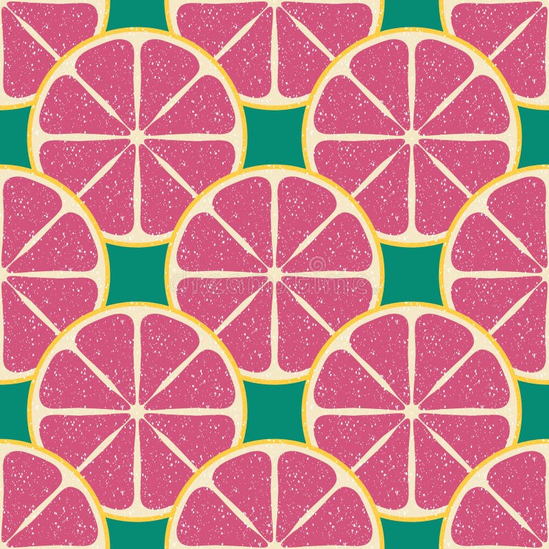 Summer Citrus Seamless Grapefruit Pattern for Fabrics and Textiles and ...